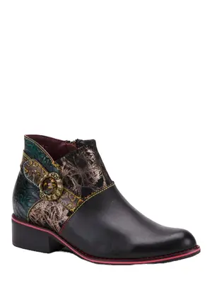 SPRING STEP SHOES L'Artiste Tiaita Bootie Black Leather/ Suede