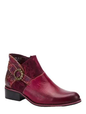 SPRING STEP SHOES Tiaita Bootie - Bordeaux Leather/suede