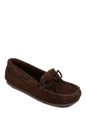Minnetonka Minnetonka Deerskin Leather Loafer Chocolate