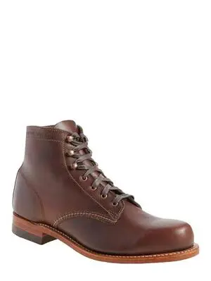 Wolverine 1000 Mile Plain Toe Boot Brown
