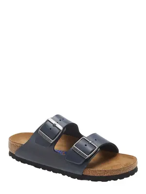 BIRKENSTOCK Arizona Soft Footbed Slide Sandal Blue Oiled