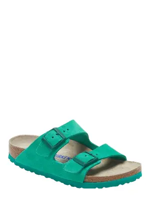 BIRKENSTOCK Arizona Soft Footbed Slide Sandal Bold Green Suede