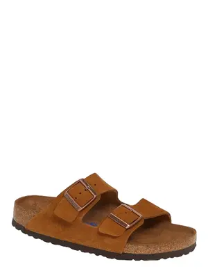 BIRKENSTOCK Arizona Soft Footbed Slide Sandal Mink Suede
