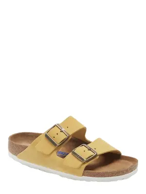 BIRKENSTOCK Arizona Soft Footbed Slide Sandal Ochre Suede
