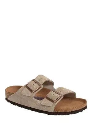 BIRKENSTOCK Arizona Soft Footbed Slide Sandal Taupe Suede