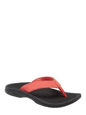 Olukai OluKai Ohana Flip Flop Hot Coral/black
