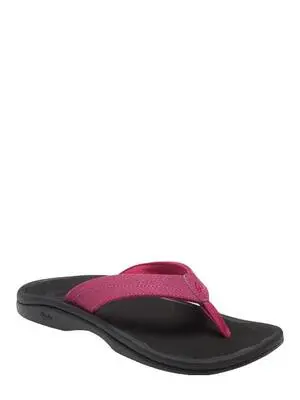 Olukai OluKai Ohana Flip Flop Orchid Flower/black