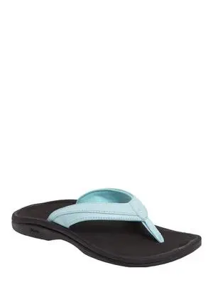 Olukai OluKai Ohana Flip Flop Sea Glass/black Faux Leather