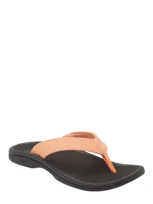 Olukai OluKai Ohana Flip Flop Shell Coral/ Black