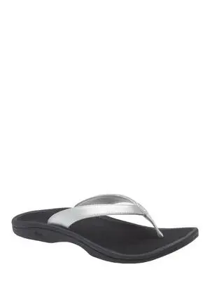 Olukai OluKai Ohana Flip Flop Silver/black