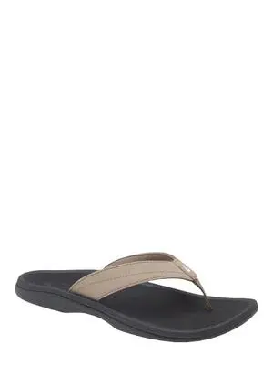 Olukai Ohana Flip Flop - Warm Taupe/black
