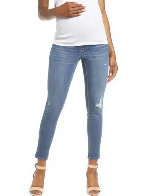 1822 Denim Distressed Ankle Maternity Skinny Jeans - Christina