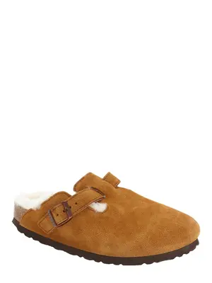 BIRKENSTOCK Boston Shearling Clog Mink Suede