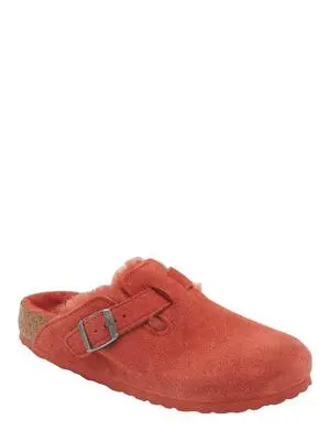 BIRKENSTOCK Boston Shearling Clog - Sienna Red/sienna Red