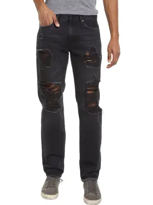 FRAME FRAME L'homme Skinny Fit Jeans Noir Shred