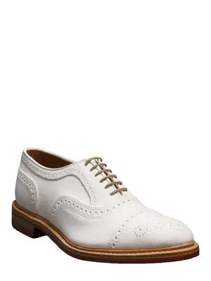 Allen Edmonds Allen Edmonds Strandmok Cap-Toe Oxford White Suede