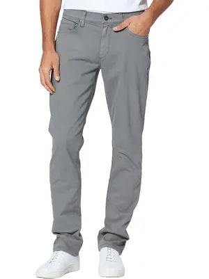 Paige Federal Slim Straight Leg Twill Pants Brushed Nickel