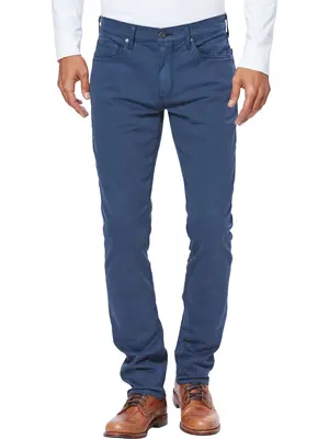 Paige Federal Slim Straight Leg Twill Pants Rich Navy