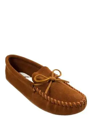 Minnetonka Minnetonka Lined Hardsole Slipper Brown Suede