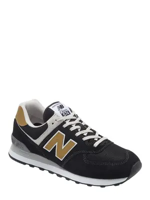NEW BALANCE 574 Classic Sneaker Black/ Tan