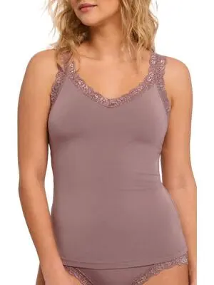 Fleur't Iconic Lace Trim Camisole - Cappuccino