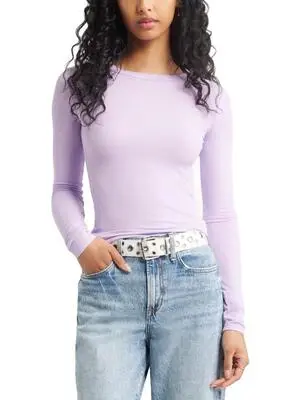Bp. Ribbed Long-sleeve T-shirt - Purple Feminine