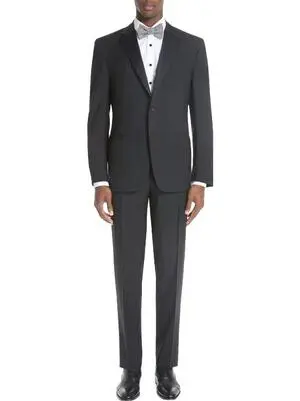 Canali Classic Fit Wool & Mohair Tuxedo - Black