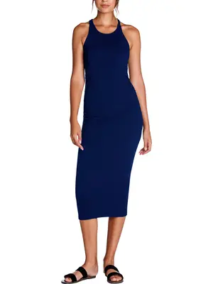 Michael Stars Michael Stars Racerback Midi Tank Dress Sapphire