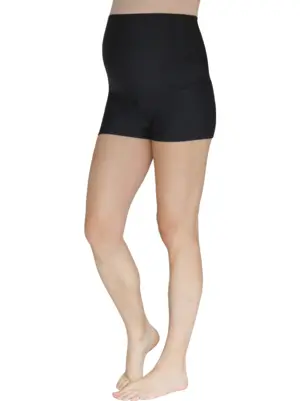 MERMAID MATERNITY Foldover Boyshort Swim Bottoms - Black