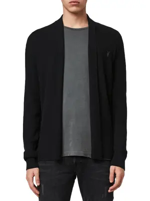 ALLSAINTS AllSaints Mode Slim Fit Merino Wool Cardigan Black