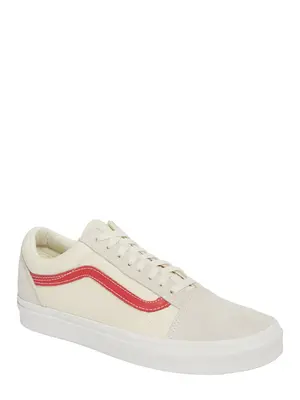VANS Vans Old Skool Sneaker Vintage White/ Red Leather