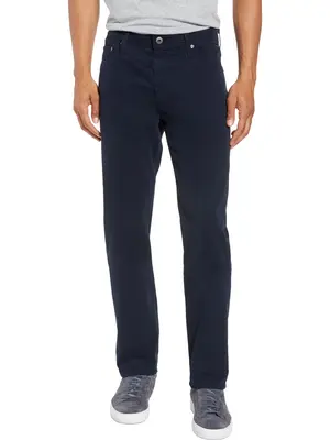 Ag Slim Straight Stretch Sateen Pants Blue Vault