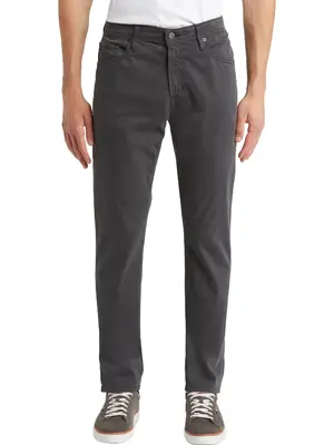Ag Slim Straight Stretch Sateen Pants Deep Mine