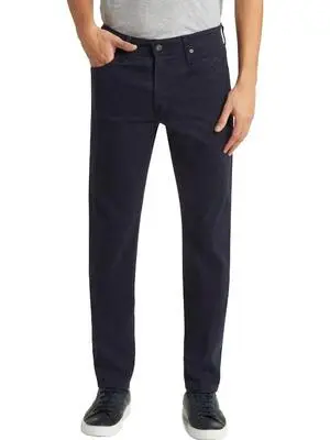 Ag Slim Straight Stretch Sateen Pants Deep Navy