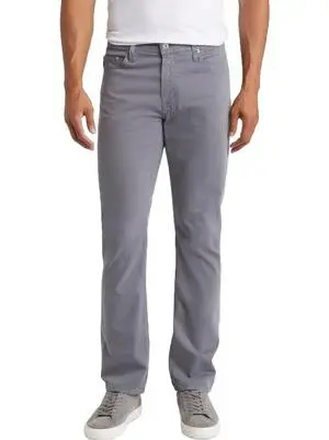 Ag Slim Straight Stretch Sateen Pants - Granite Grey