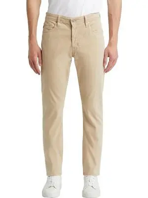Ag Slim Straight Stretch Sateen Pants Latte