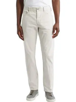 Ag Slim Straight Stretch Sateen Pants - Smoke