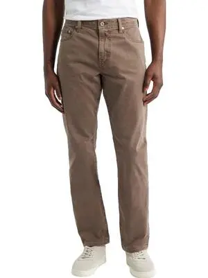 Ag Slim Straight Stretch Sateen Pants - Sulfur Taupe Grey