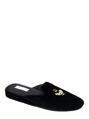 PATRICIA GREEN Queen Bee' Slipper - Black Velvet