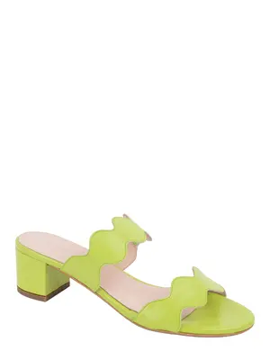 PATRICIA GREEN Patricia Green Palm Beach Scalloped Slide Sandals Lime Green