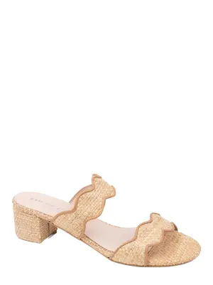 PATRICIA GREEN Patricia Green Palm Beach Scalloped Slide Sandals Raffia