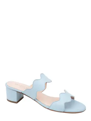 PATRICIA GREEN Patricia Green Palm Beach Scalloped Slide Sandals Sky Blue