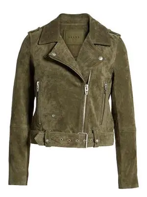 Blanknyc Suede Moto Jacket - Herb