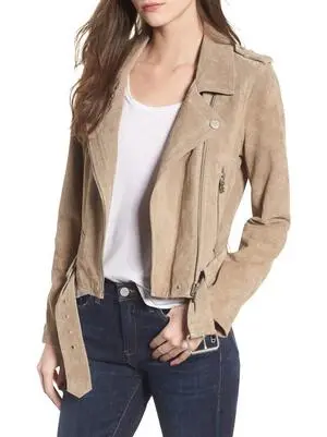 Blanknyc Suede Moto Jacket - Sand Stoner