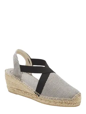 TONI PONS Toni Pons Terra Espadrille Wedge Sandal Black/ Black Fabric
