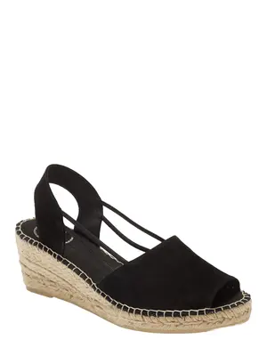 TONI PONS Toni Pons Terra Espadrille Wedge Sandal Black Suede