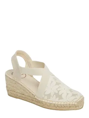 TONI PONS Toni Pons Terra Espadrille Wedge Sandal Ecru Fabric