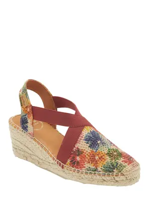 TONI PONS Toni Pons Terra Espadrille Wedge Sandal Multi Floral Leather