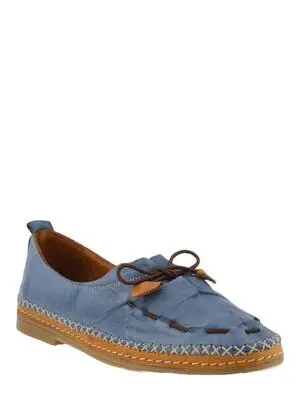 SPRING STEP SHOES Berna Flat - Blue Leather