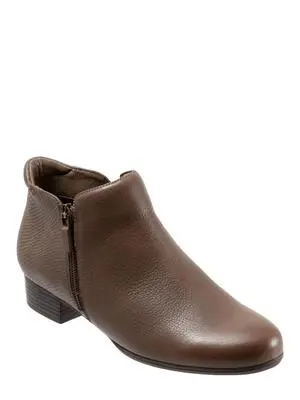 Trotters Major Bootie - Dark Taupe Combo Leather